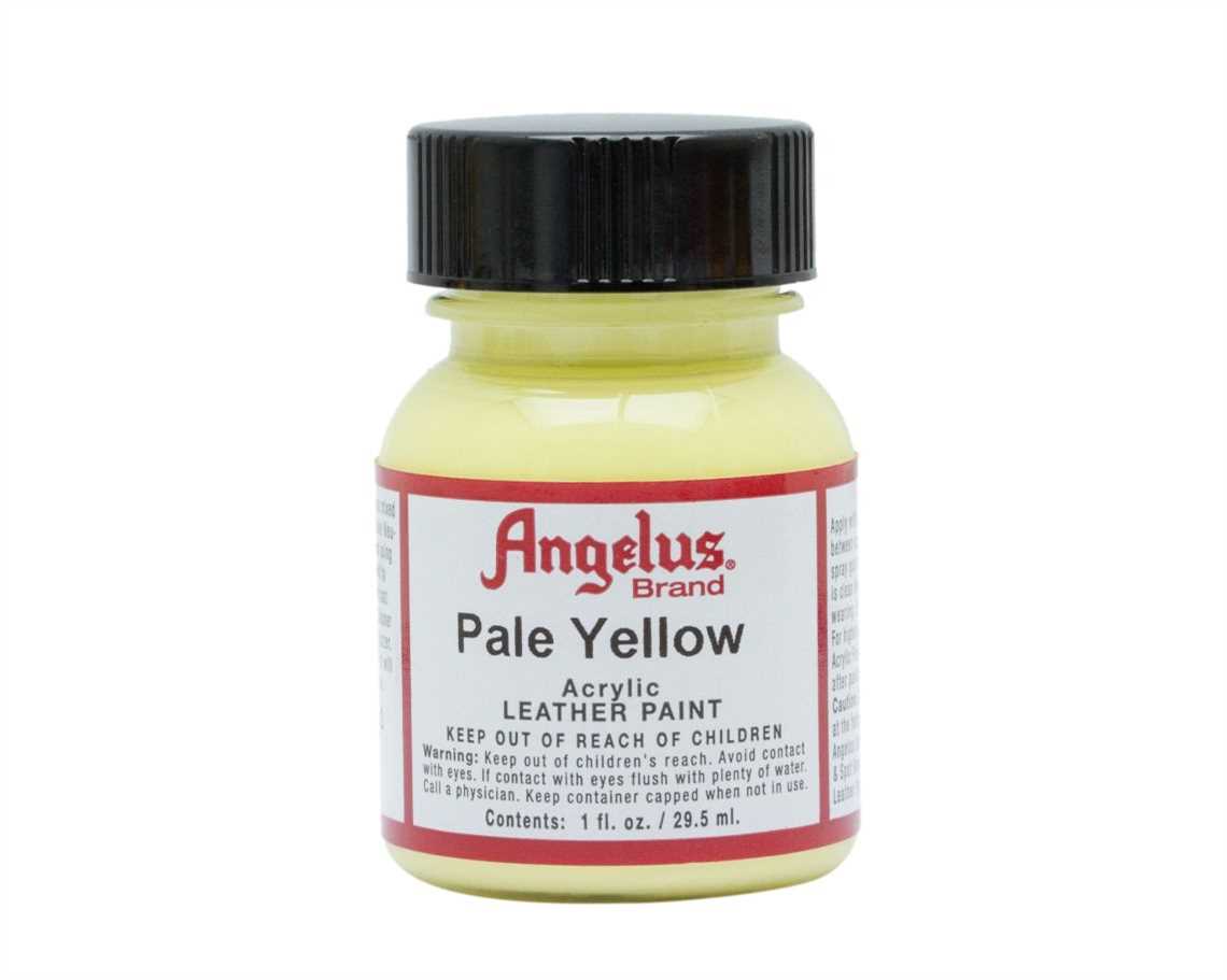 ANGELUS ACRYLIC PAINT PALE YELLOW #197 29ML USE ON LEATHER, VINYL OR FABRIC