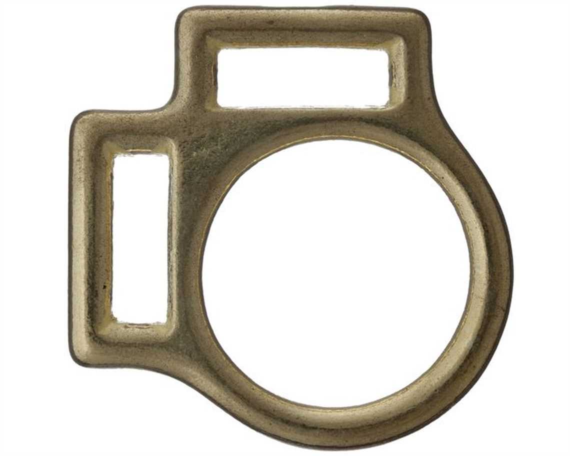 SQUARE HALTER 2 LOOP BRASS 20MM