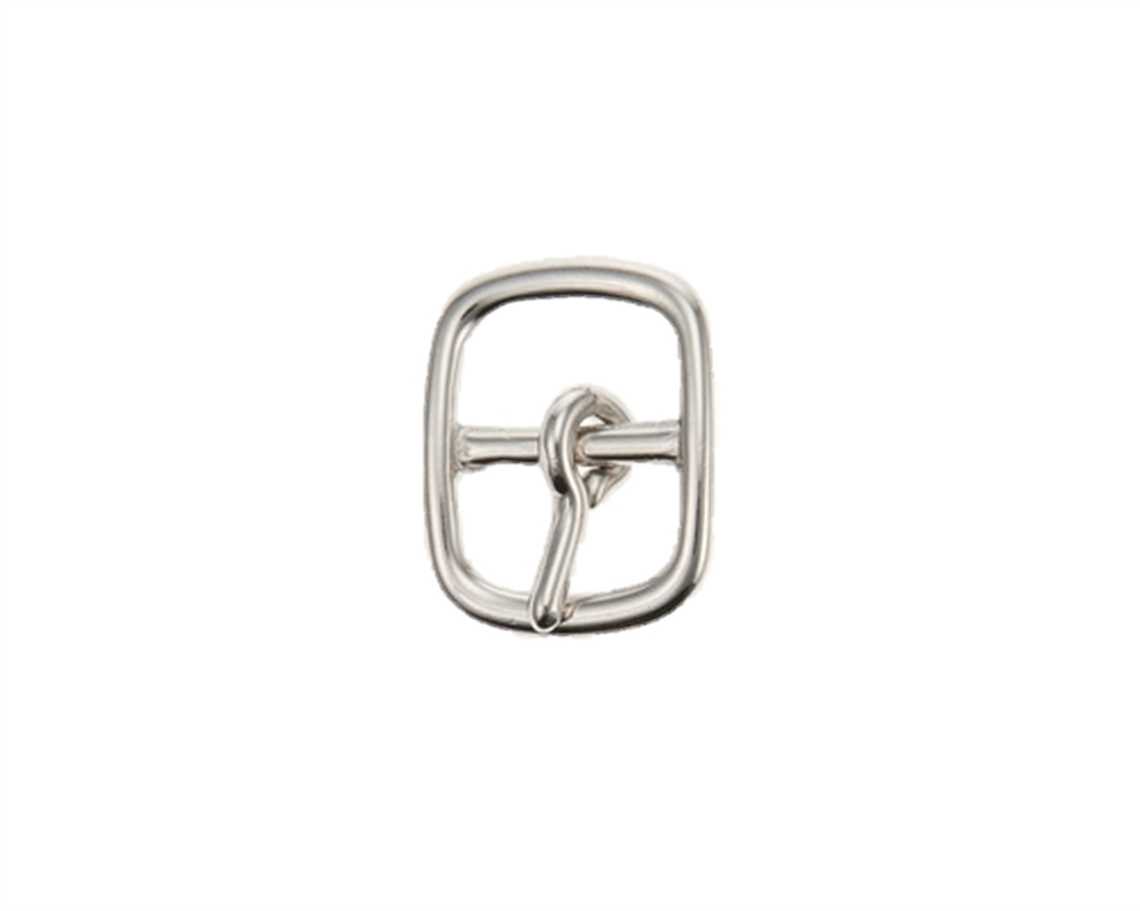 BUCKLE SQUARE SPUR STRAP NICKEL PLATE BRASS 16MM