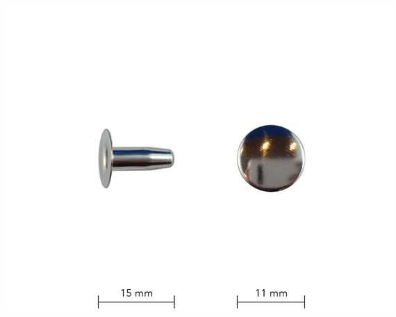 RIVET 2-PART TUBULAR NICKEL 15MM STEM SINGLE CAP IT PER 1000