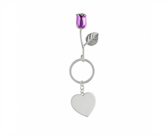 Purple Rose Keyring